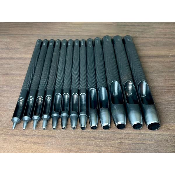 ■型番：POF035■商品名：プロハトメ抜き■サイズ：2号φ0.6mm/3号φ0.9mm/4号φ1.2mm/5号φ1.5mm/6号φ1.8mm/7号φ2.1mm/8号φ2.4mm/10号φ3.0mm/12号φ3.6mm/15号φ4.5mm/...