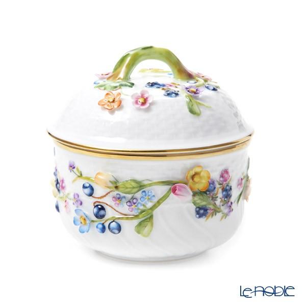 小花や蔓、野イチゴなどが立体的に装飾された色鮮やかなシリーズ。 ヘレンド Herend ハンガリー シュガーポット