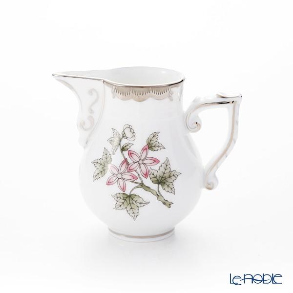 伝統的なヴィクトリア・ブーケのモチーフに、贅沢にもプラチナ彩をふんだんに採り入れたデザイン ヘレンド Herend ハンガリー クリーマー