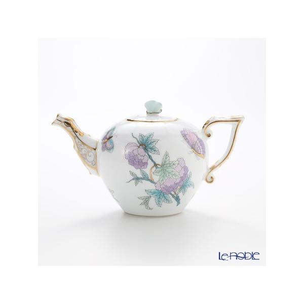 異なる寒色と暖色が合わさった新しい色彩がヴィクトリアの文様に緻密に施された2011年の新作 ヘレンド Herend ハンガリー ティーポット・コーヒーポット