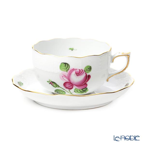 美しいグラデーションで描かれたピンクのばらの大輪が豪華なティーカップ。 ヘレンド Herend ハンガリー カップ＆ソーサー