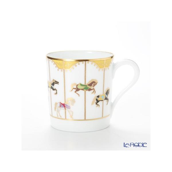 回転木馬が9頭で、〜馬九行く（うまくゆく）〜♪ オオクラトウエン 大倉陶園 マグカップ
