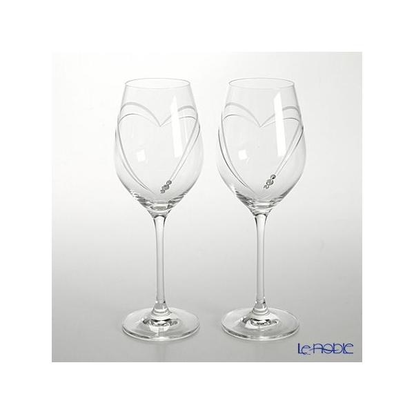 【AM10時までのご注文で当日出荷可】2人の絆を紡ぐ、ハート柄のペアグラス。 ストラス Strass  ストラス with SWAROVSKI ELEMENTS 赤白兼用ワイングラス