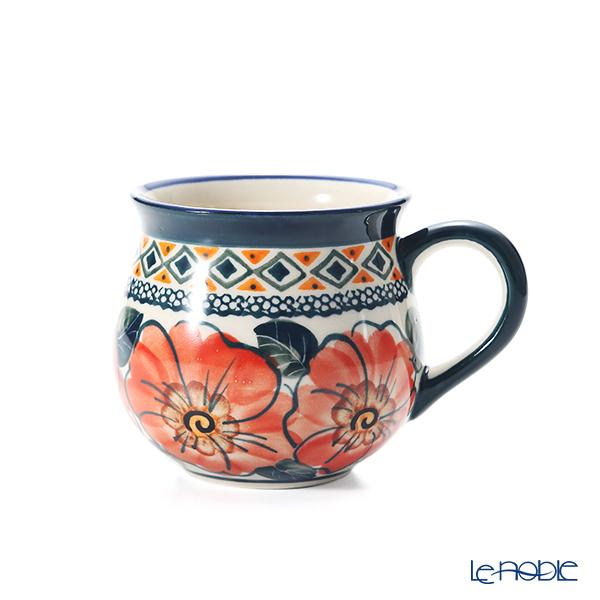 手にしっくりおさまるころんとしたフォルムが可愛い マグカップ。 ポーリッシュポタリー ボレスワヴィエツ Zaklady Ceramiczne BOLESLAWIEC Polisf Pottery ポーランド マグカップ