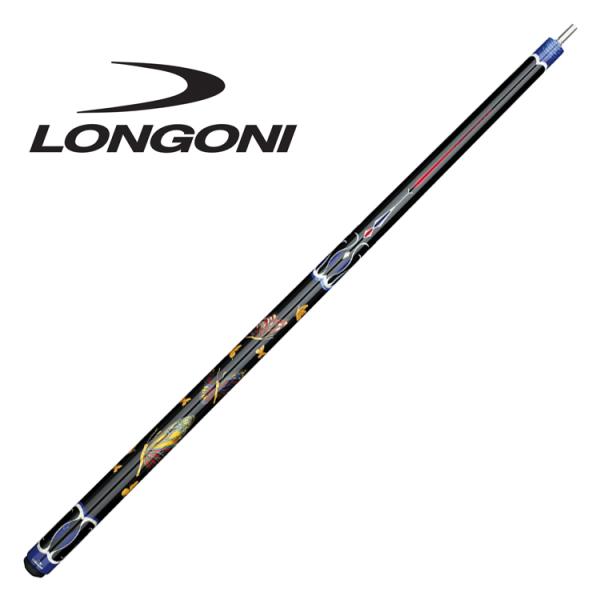 シャフト LunaNeraシャフト 1本ジョイント VP2リングカラー ブルージュマバットキャップ ブルージュマリング ホワイトジュマバット構造 ソリッドコア、内部ウラルブラックホーンビーンの2重構造フォアアーム エボニー、白/青/赤ジュマ...