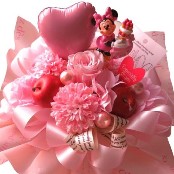 誕生日プレゼント 花ディズニー ミニー ミニョンピンクバラ フラワーギフト花 プリザーブドフラワー入り◆プリザーブドフラワーとは…造花とは違い、本物のバラなどの生花に特殊加工を施し 水やりをしなくても長期間、 美しく楽しむことができる魔法の...