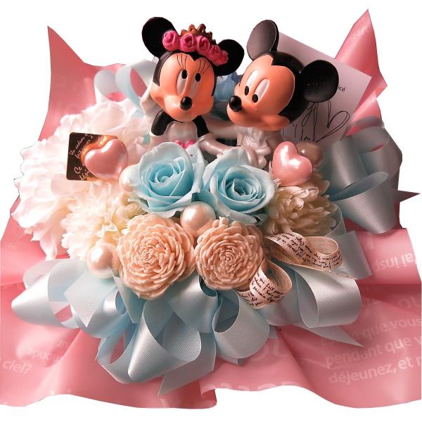 プリザーブドフラワー プレゼント 結婚祝い ディズニー　フラワーギフト ウェディングフィギュア ミッキー ミニー結婚祝いプレゼント・プロポーズ♪記念日のプレゼントにピッタリ！おすすめのフラワーギフトです。◆プリザーブドフラワーとは…造花とは...