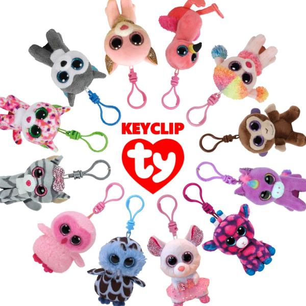 TY ぬいぐるみキークリップの紹介Tyを外にも気軽に持っていける。鍵をつけるだけではなく、バッグにつけてチャームみたいに使える、ファッションアイテム。キラキラの大きな目が特徴のビーニーブーズシリーズ見つめたら見つめ返してくれるキュンキュンな...
