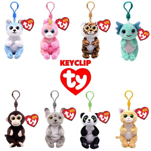 TY ぬいぐるみキークリップの紹介世界150ヶ国以上で愛される、オンリーワンのぬいぐるみTyを外にも気軽に持っていける。鍵をつけるだけではなく、バッグにつけてチャームみたいに使える、ファッションアイテム。手触り抜群！柔らかい触りごこちのBe...