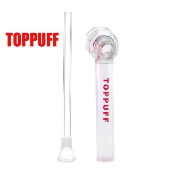 ■商品名：TOPPUFF■サイズ：キャップマウスピース 長さ145mm■サイズ：ガラスステム 長さ145mm（チラム）■素材：アクリル・ガラス■カラー：クリア■付属品：外装箱■注意：モニターの発色によって実際の物と異なって見える場合が御座います。