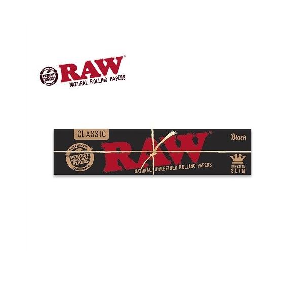 ■商品名：RAW CLASSIC BLACK KING SIZE SLIM ロウ クラシックペーパー ブラック キングサイズ スリム （極薄） ■サイズ：KINGSIZE SLIM（109mm×44mm） ■内容：1冊（32枚）1箱（50冊...