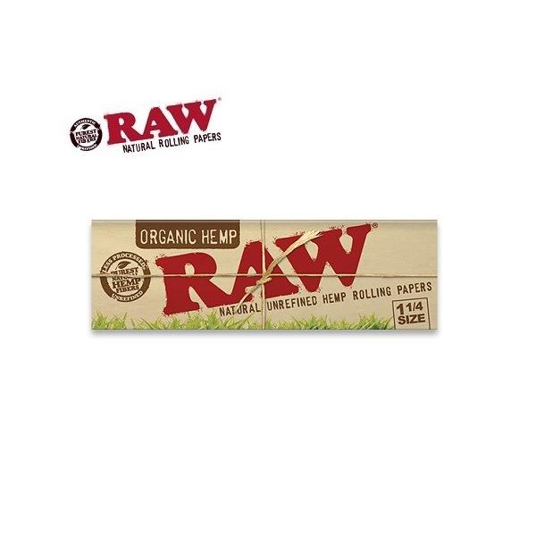 ■商品名：RAW ORGANIC HEMP 1 1/4  ■サイズ：75mm×44mm ■内容：1冊（50枚）1箱（24冊） ■燃焼：スローバーニング ■素材：ピュアヘンプ■無漂白・Natural Gum■注意：モニターの発色によって実際の...