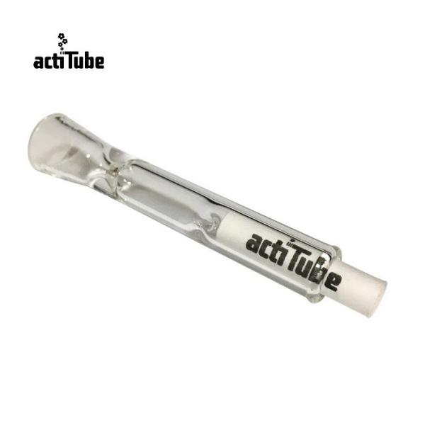 ■商品名：actiTube 対応-ガラスワンヒッター■サイズ：長さ/約90mm 火皿内径/15mm■素材：パイレックス製（耐熱強化ガラス）■カラー：クリア■フィルター対応サイズ：8mm/レギュラーサイズ■付属品：actiTube（1本）■注...