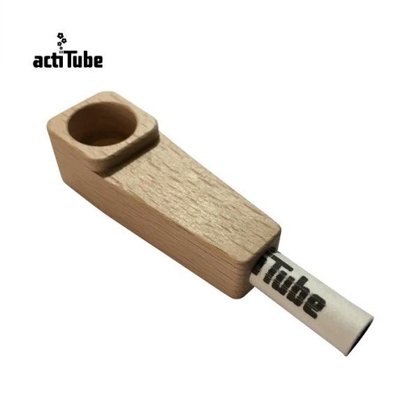 ■商品名：actiTube 対応-日本製 ウッドパイプ ショート（ギア）■サイズ：長さ/約52mm 火皿内径/14mm■素材：木製（ブナ）■フィルター対応サイズ：8mm/レギュラーサイズ■付属品：actiTube（1本）/スクリーン15mm...