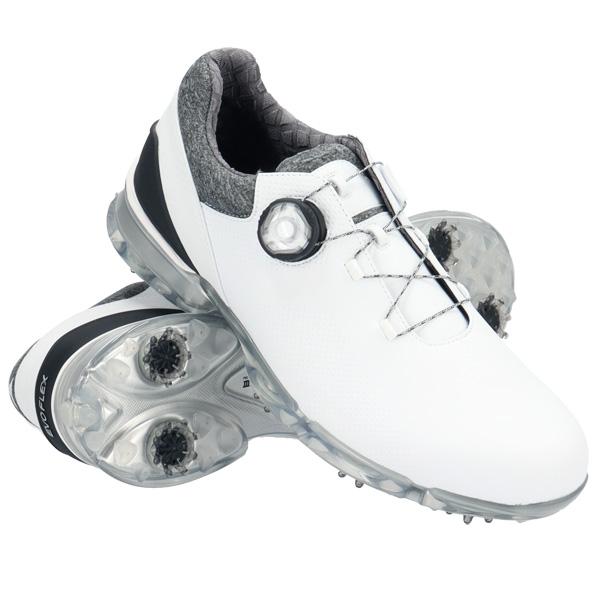 しなやかな屈曲性・大きな柔軟性を備えたＥＶＯフレックスソールが安定したスイングをサポートします。非常に柔らかい人工皮革を使用し、履き心地が良く、通常の人工皮革よりも柔軟なため、足当たりが良く、自然で自由な屈曲を実現しました。足首にあたる部分...