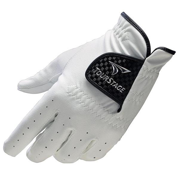 風合いの良い合成皮革を使用したツアーステージの2024年モデルです。手のひら部分は、クラブのグリップエンドによる擦れに強い2重構造にすることで、耐久性を高めています。
