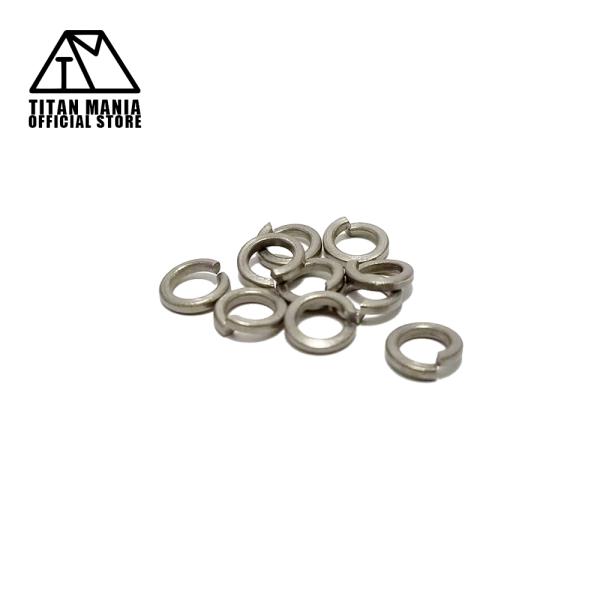 【商品詳細】外径(約)：7.8mm内径(約)：5.0mm厚さ(約)：1.2mm重量(約)：0.2g材質：チタン【セット内容】スプリングワッシャーM5×10枚【商品説明】軽量！頑丈！錆にも強い高純度チタン製フラットワッシャー（平ワッシャー）。...