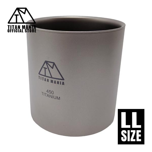 【商品詳細】サイズ(約)：94×89mm重量(約)：108g容量(約)：450ml材質：チタン【セット内容】本体（LLサイズ）、収納袋【商品説明】超軽量！保温・保冷性に優れた二重構造。軽量で頑丈、スタッキングできるチタン製ダブルウォールマグ...