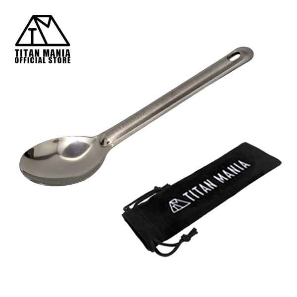 【商品詳細】サイズ(約)：41×165mm重量(約)：15g材質：チタン【セット内容】本体、収納袋【商品説明】軽量で頑丈、錆にも強いチタンカトラリー。食べ物をすくう、口に運ぶなど、手に馴染みやすく食事に適したサイズ。チタンは食材に金属臭がつ...