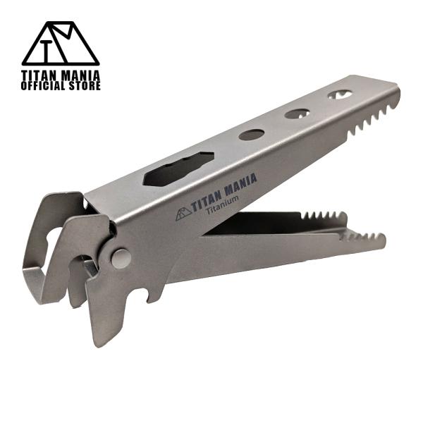 【商品詳細】サイズ(約)：125mm重量(約)：48g材質：チタン、ステンレス（リベット、スプリング）【商品説明】軽量で頑丈、錆にも強いチタンポットリフター。鍋（ポット）や鉄板をしっかりと掴めるので、調理で熱くなったフライパン、カップやメス...