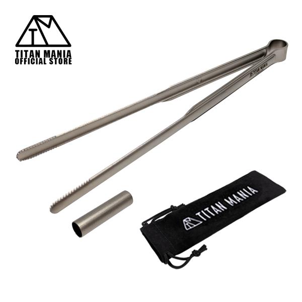 【商品詳細】サイズ(約)：213mm重量(約)：29g材質：チタン※トングストッパーサイズ(約)：50mm重量(約)：3g材質：チタン【セット内容】本体、収納袋【商品説明】軽量で頑丈、細かい作業に適したチタントング。調理や料理の取り分け・盛...