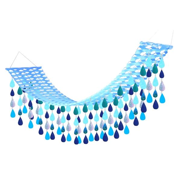 【キラキラ雨ハンガー仕様】雨をイメージしたプリーツハンガー【サイズ】H35×W45×L180cm【素材】PVC、不織布、PET【単位】1個　※離島、北海道は送料が別途かかります。