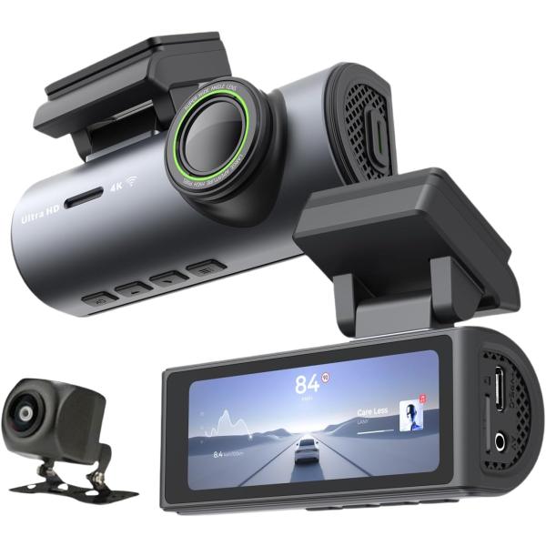 この商品について【商品仕様】商品の寸法 9.5奥行き x 18幅 x 12高さ cm【4K超高画質＆デュアルカメラ搭載】4K超高解像度で昼夜問わずクリアな映像を録画。ナンバープレートや信号も鮮明に記録します。フロント4K＋リア1080Pのデ...