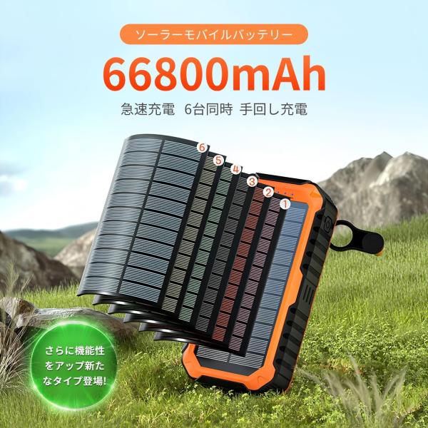 防災グッズこの商品について【商品仕様】商品の寸法 8.8長さ x 17.3幅 x 4.2厚み cm重量：　600 g【66800mAh超大容量＆6台同時充電】66800mAhの超大容量で、スマートフォンやタブレット、モバイルWi-Fi、ゲー...
