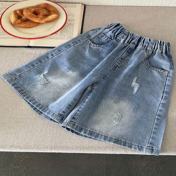 【発売日：2025年06月07日】ハーフパンツ キッズ 半ズボン ジーンズ ジュニア デニム ショートパンツ ボーイズ 子供服 ストレッチ カジュアル ジーパン 男の子 女の子 商品内容：ズボン単品ゆったりとしたシルエットで動きやすい普段着...