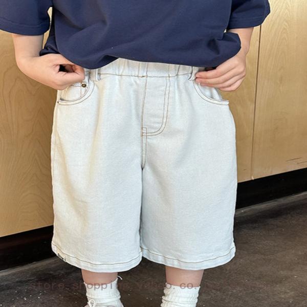 【発売日：2025年06月07日】ハーフパンツ キッズ 半ズボン ジーンズ ジュニア デニム ショートパンツ ボーイズ 子供服 ストレッチ カジュアル ジーパン 男の子 女の子 商品内容：ズボン単品ゆったりとしたシルエットで動きやすい普段着...