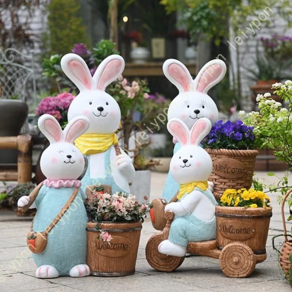 【発売日：2025年03月19日】うさぎ 置物一物兼用、実用的で美しい☆エントランスのデコレーションお庭のオーナメントにお部屋のアクセントにインテリア、オブジェに色々なアイテムと組み合わせれば楽しく注目の的に！☆置き場所店舗・幼稚園・窓・庭...