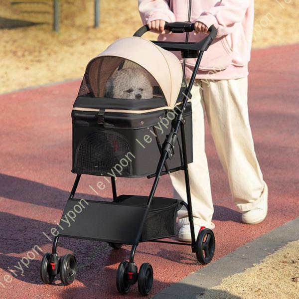 【発売日：2025年01月15日】折りたたみ式 4輪 ペットカート【商品詳細】展開時サイズ（約）：45*63*93cm耐荷重（約）：15kg素材：フレーム/鉄、カバー/ナイロンパートナーとのお出かけが、もっと楽しく、快適・安全に。4輪タイプ...