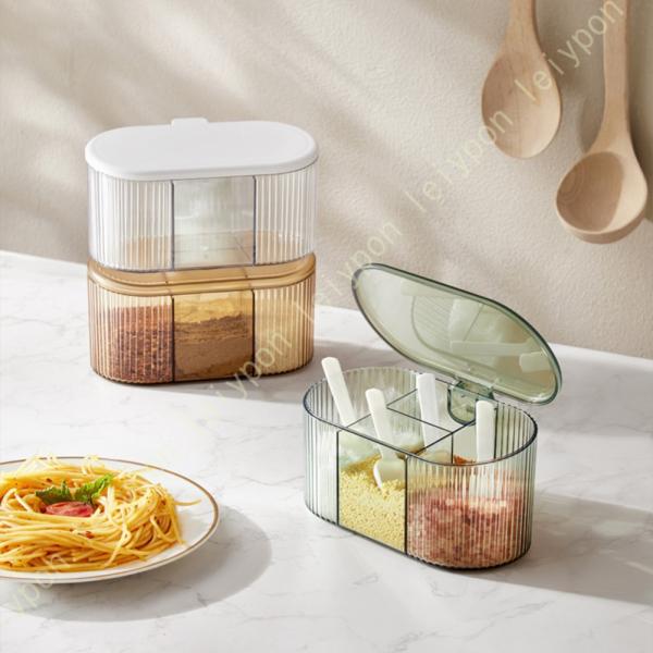 【発売日：2023年03月24日】商品の説明素材：PETLサイズ：約18×8.5×9.3cm（3個）/色：ホワイト/グリーン/イエロー塩や砂糖が固まりにくい調味料がかたまりにくい、パッキンがついたスリムな調味料ポットです。しっかり閉まって湿...