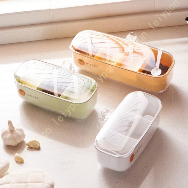 【発売日：2023年03月22日】商品の説明Aサイズ：21.5*12*9cmBサイズ：27*12*9.5cmA=2格、B=3格（3個）/色：ホワイト/オレンジ/グリーン材　　質：PP+PET塩や砂糖が固まりにくい調味料がかたまりにくい、パッ...