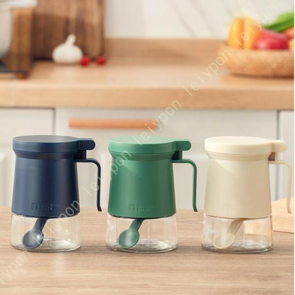【発売日：2023年05月17日】サイズ：350ml 8.6*13cm  （3個）/色：グリーン /ブルー /ホワイト   【幅広い用途】塩、こしょう、チリソース、砂糖、香辛料など、さまざまな調味料や固形物を保存できます。  調味料収納ケー...