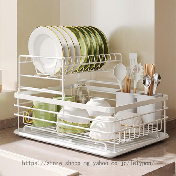 【発売日：2023年08月12日】製品仕様製品名：水切りラック材質：鉄カラー：ブラック、ホワイト 安全かつ効率的にすべての洗浄に最適な乾燥ラック。 このディッシュドレイナーは、キッチンをドライで整頓された状態に保ちます。 底部に水受けトレイ...