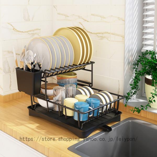 【発売日：2023年08月12日】製品仕様製品名：水切りラック材質：金属カラー：ブラック、ホワイト 安全かつ効率的にすべての洗浄に最適な乾燥ラック。 このディッシュドレイナーは、キッチンをドライで整頓された状態に保ちます。 底部に水受けトレ...