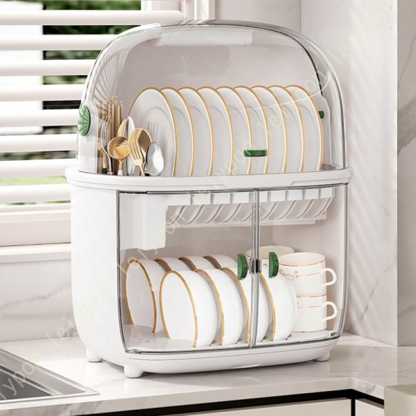 【発売日：2023年08月07日】製品仕様製品名：水切りラック材質：PP 【高級PP素材】高質量のプラスチック素材で作られており、耐久性があり安全に使用できます。強化された耐久性があり、心配がなく安心してお使いいただけます。【防塵】透明な蓋...