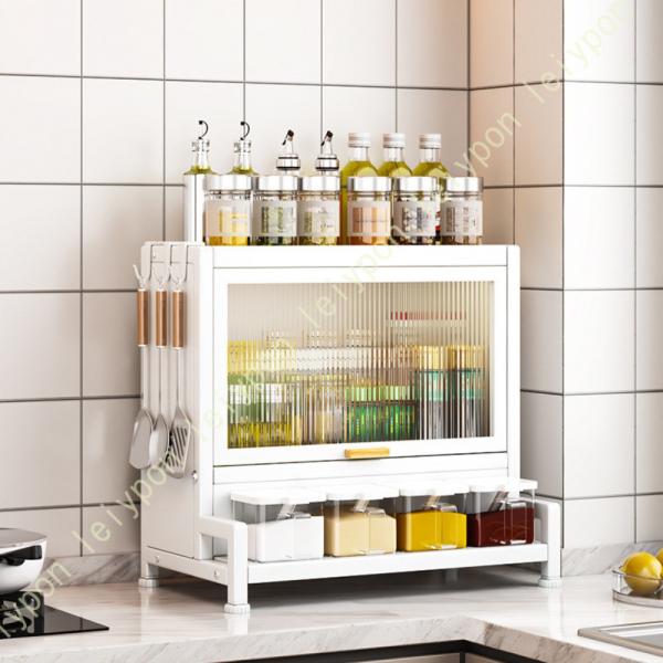 【発売日：2024年12月30日】材質： 炭素鋼機能:多用途、大容量、省スペース、強いキャリア、安定しています。特徴:防塵,防虫,油汚れ,防水組み立て方式:簡単な組み立てが必要調味料、お皿と食器が収納できます。ご注意：調味料ラックのみ（図示...