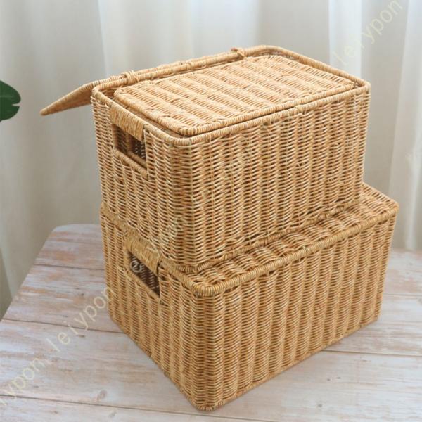 【発売日：2022年11月16日】★【サイズ】（長*幅*高）：40*34*17CM、28*18*17CM、32*22*19CM、36*27*21CM。詳細な寸法は写真を参照してください。★【ラタンバスケット】籐のような手編みのぬくもり、軽量...