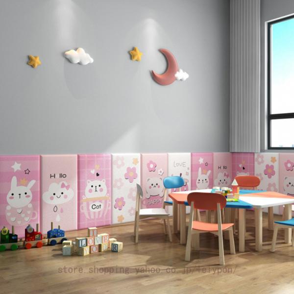 【発売日：2025年08月07日】■材質：XPE■サイズ：34*68cm■カラー：ホワイト ピンク    ■パターン：花柄/クマ柄/ウサギ柄/雲柄/いちご柄　■機能：衝突防止/防音/耐衝撃/防水/壁プロテクター/取り付け簡単柔らかな素材が衝...
