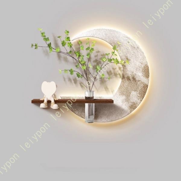 【発売日：2025年07月26日】砂岩風の立体アート+透明花瓶+ミニ収納ラック!【製品にはライトが付属していないため、お客様は別途ご購入が必要です!】【侘寂風×立体抽象デザイン】自然と静けさを感じる侘寂風スタイルに、抽象的な立体デザインを組...