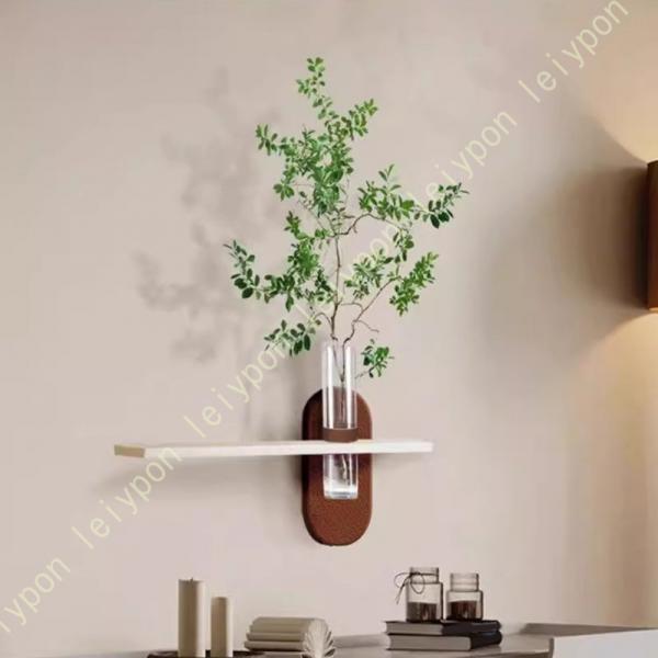 【発売日：2025年07月24日】砂岩風の立体アート+ガラス花瓶+ミニ収納ラック!【製品にはライトが付属していないため、お客様は別途ご購入が必要です!】【侘寂風×立体抽象デザイン】自然と静けさを感じる侘寂風スタイルに、抽象的な立体デザインを...