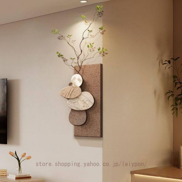 【発売日：2025年08月15日】砂岩風の立体アート+透明花瓶+ミニ収納ラック!【製品にはライトが付属していないため、お客様は別途ご購入が必要です!】【侘寂風×立体抽象デザイン】自然と静けさを感じる侘寂風スタイルに、抽象的な立体デザインを組...