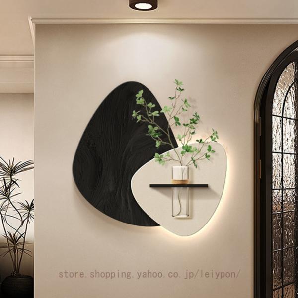 【発売日：2025年08月15日】砂岩風の立体アート+透明花瓶+ミニ収納ラック!【製品にはライトが付属していないため、お客様は別途ご購入が必要です!】【侘寂風×立体抽象デザイン】自然と静けさを感じる侘寂風スタイルに、抽象的な立体デザインを組...