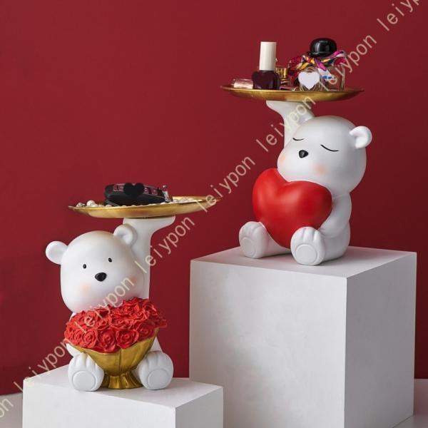 【発売日：2025年06月03日】癒される  かわいい クマ 小さな 置物 樹脂 北欧 飾り物 玄関 卓 おしゃれ オブジェ インテリア 雑貨部屋に置いても、玄関でのお迎えや庭の飾りで屋外にも飾れます。小物の装飾品が好きな方や、カントリー派...