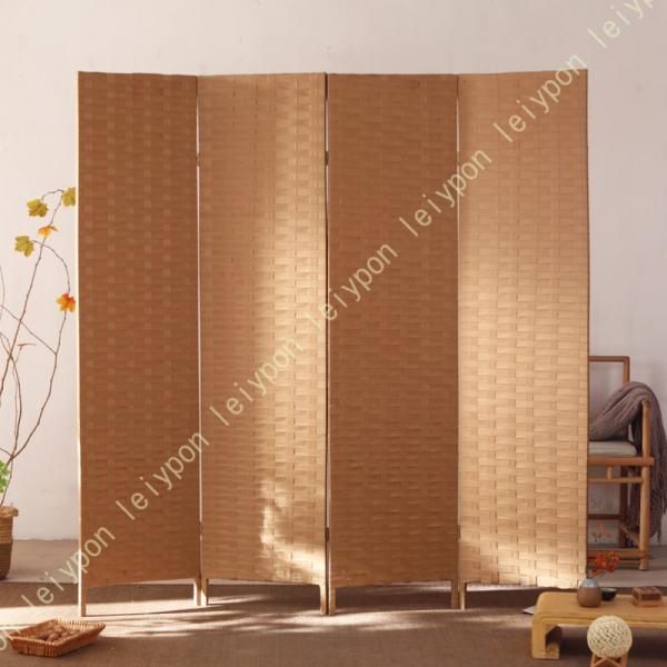 【発売日：2025年10月04日】★「商品サイズ（cm）」：180*45*4=高さ約180×幅約45　　　　パネル数：4連 ★「素材」：木と紙織り ★「お部屋に新しい空間を」：限られたお部屋の空間を、シンプルに仕切ってくれるパーテーション!...