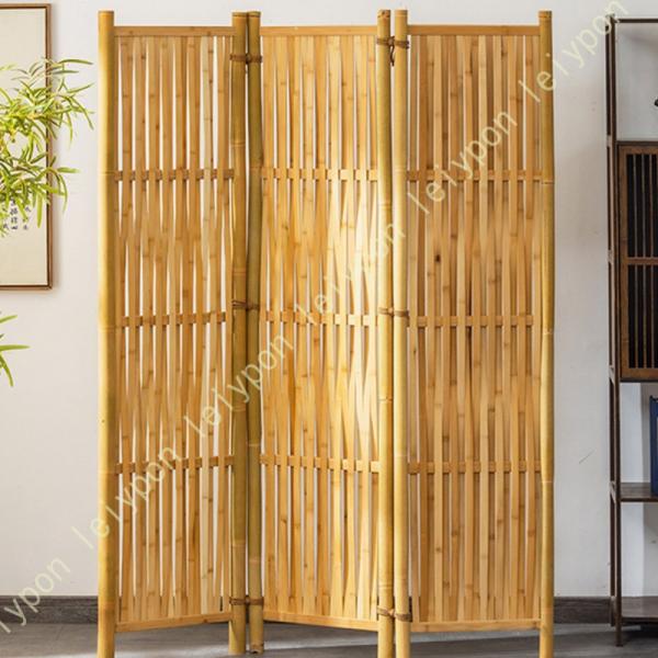 【発売日：2025年08月23日】★「商品サイズ（cm）」： 高さ約170×幅約42　　 パネル数：3連 ★「素材」：木と竹 ★「お部屋に新しい空間を」：限られたお部屋の空間を、シンプルに仕切ってくれるパーテーション! ★「折りたたんで収納...