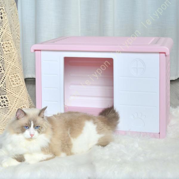 【発売日：2024年11月30日】猫ハウス 外猫ハウス 犬小屋1、屋内屋外猫の巣ガレージ、ポーチ、納屋、バルコニー、屋外、屋内、自宅、寝室、リビングルームで寝ているペットに非常に適しています。2、おしゃれ柔らかな色とおしゃれなデザインのペッ...