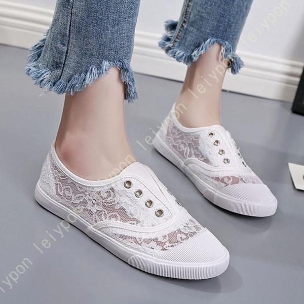 【発売日：2024年11月05日】【KeyWords】スリッポン レディース 厚底 ローカット スニーカー ヒール ローファー ヒールアップ キャンバス 厚底スニーカー ウェッジソール シークレットシューズ 学生 大人 紐なし レース メッ...